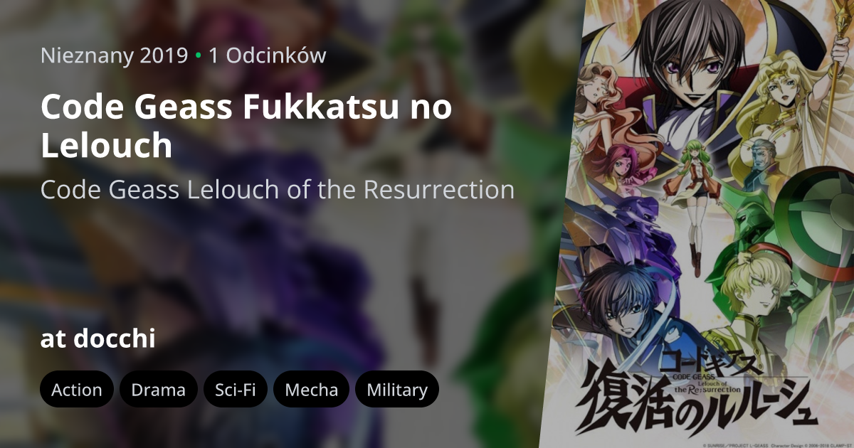 Code Geass: Fukkatsu no Lelouch - docchi.pl