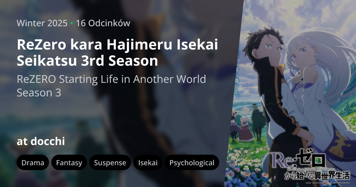 Odcinek 1 - Re:Zero kara Hajimeru Isekai Seikatsu 3rd Season - docchi.pl